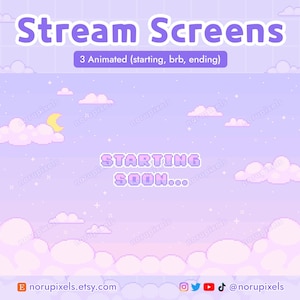 Pastel Aesthetic Animated Stream Screens | Pastel Sky Stream Starting ...