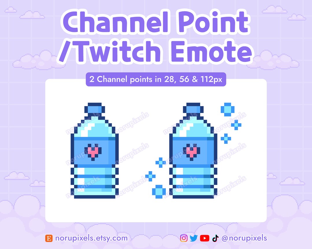 Hydrate Water Bottle Twitch Emote Drink Twitch Channel Points Icon H20 ...