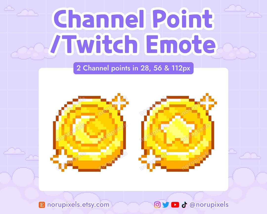 Gold Moon Star Pixel Coin Sparkles Token for Twitch Channel Points Icon ...