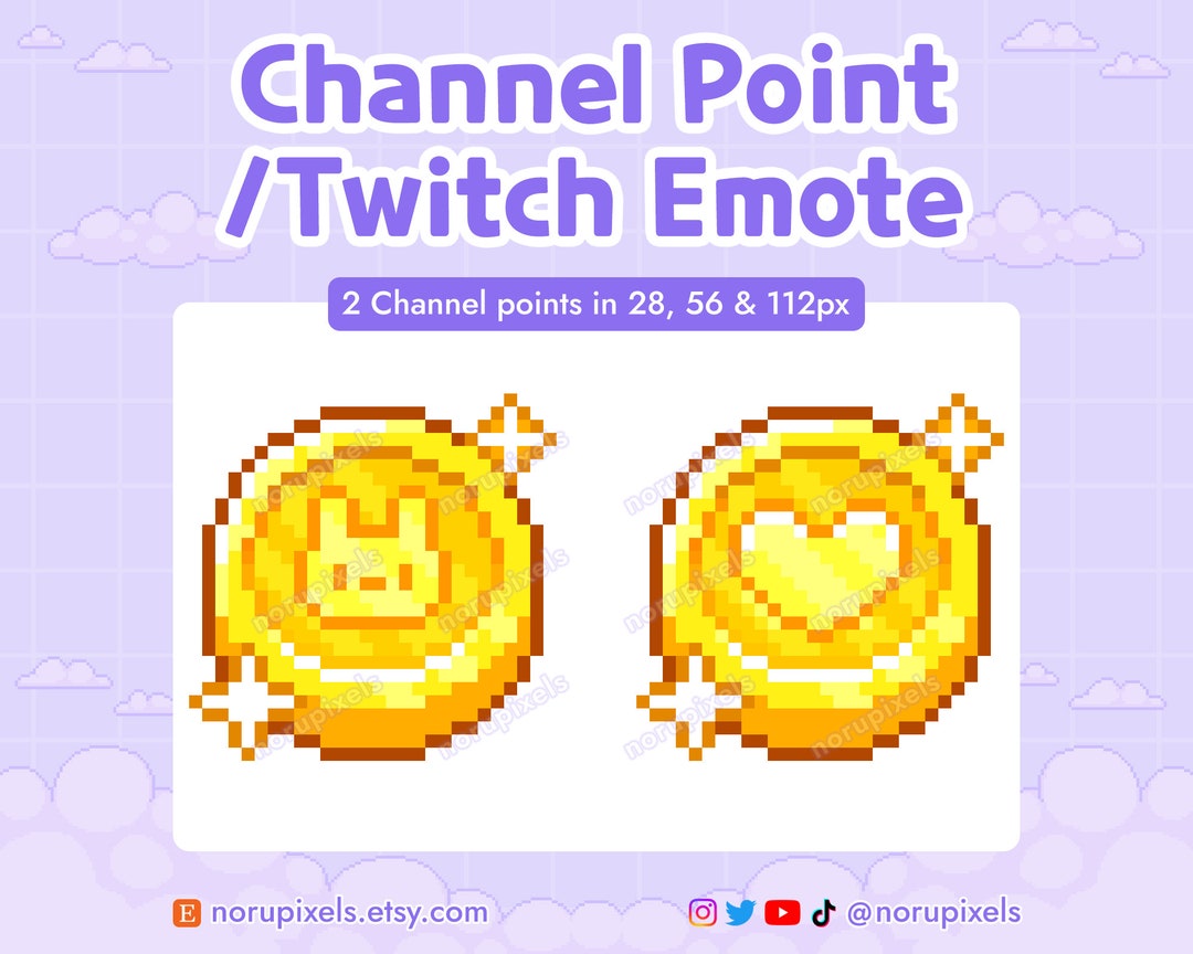 Gold Bunny Heart Pixel Coin Sparkles Token for Twitch Channel Points ...