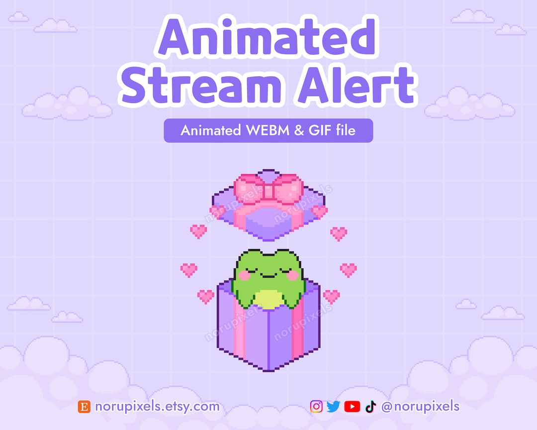 Pixel Frog Gifted Sub Stream Alert | Animated Gifted Sub Alert for ...