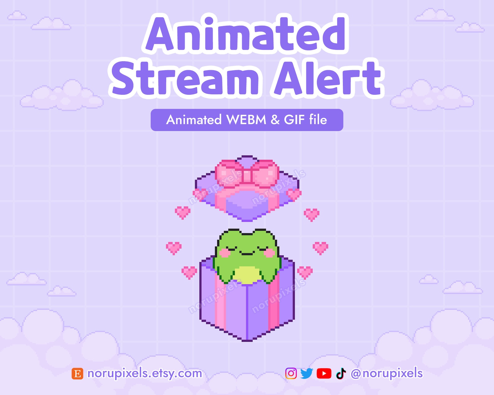 Pixel Frog Gifted Sub Stream Alert | Animated Gifted Sub Alert for ...