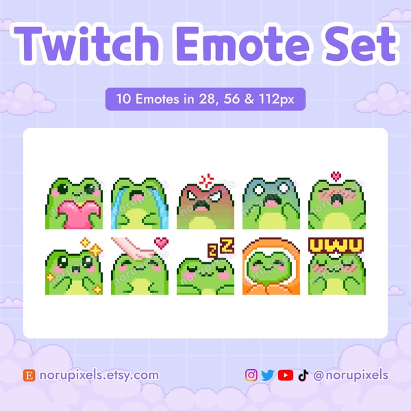 Kawaii Pixel Ghost Emote Set for Twitch Stream Premade Twitch Emotes ...