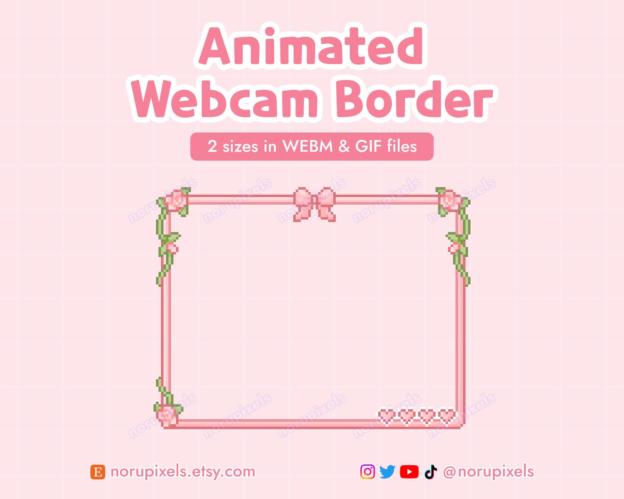 Ribbon Rose Webcam Border for Twitch Stream | Kawaii Twitch Animated ...