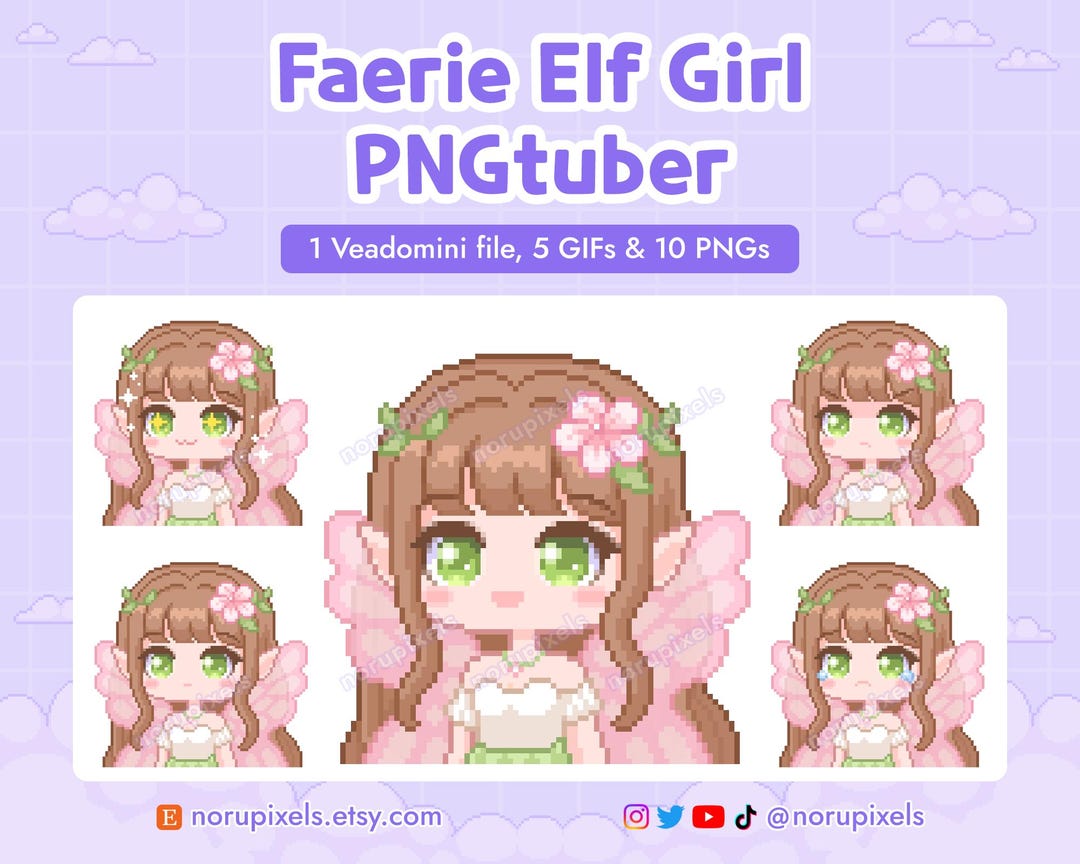 Cute Faerie Girl Pngtuber Veadotube Mini for Twitch Streamer | Elf Girl ...