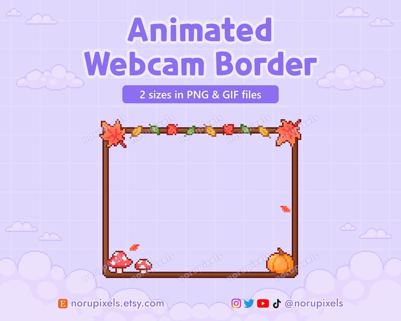 Autumn Leaves Pumpkin Animated Webcam Border for Twitch Stream | Fall ...