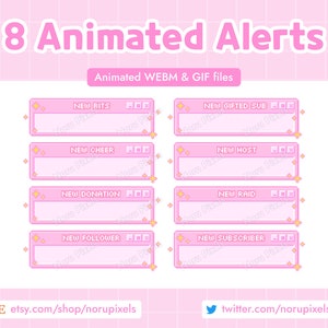 Animated Twitch Stream Alerts | Pink Y2K Aesthetic Pixel Window Popup ...