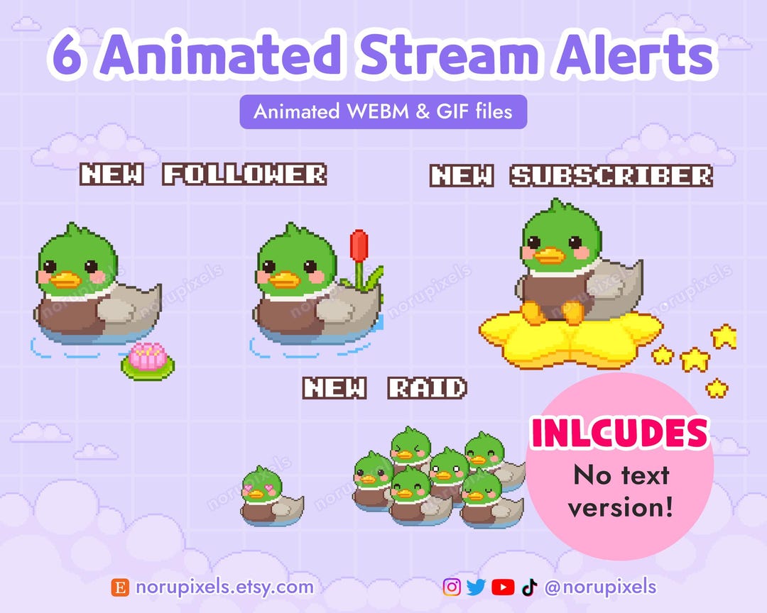 Mallard Duck Twitch Stream Alerts Pack | Mallard Duck Stream Alerts - Etsy