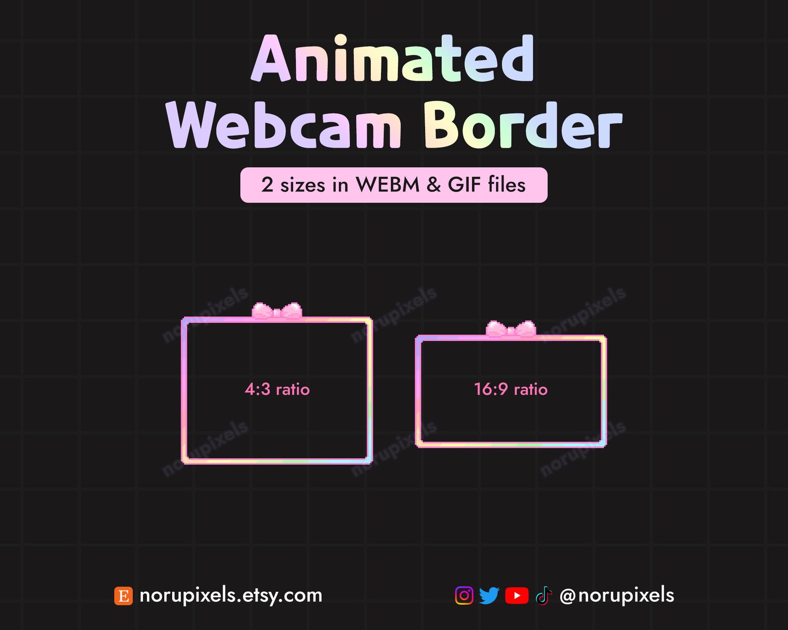 Pastel Aesthetic Rainbow Webcam Border for Twitch Stream | Kawaii ...