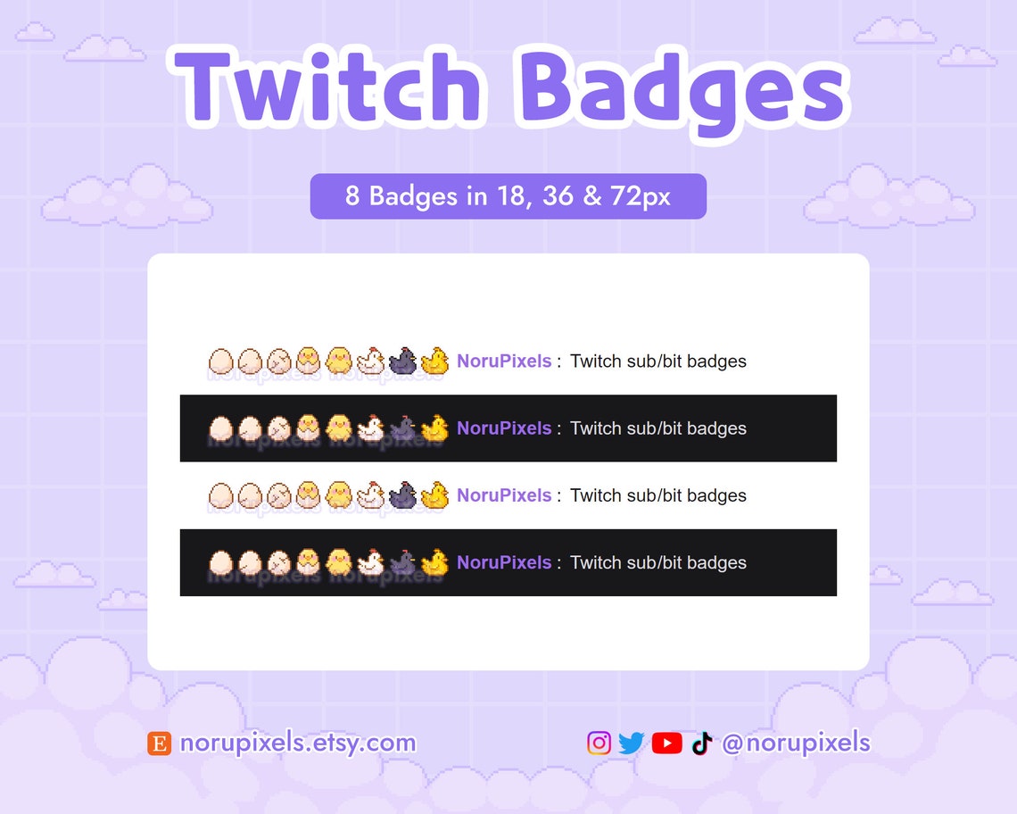 Egg to Chicken Twitch Sub Badges | Chicken Egg Bit Badges | Cute Egg ...