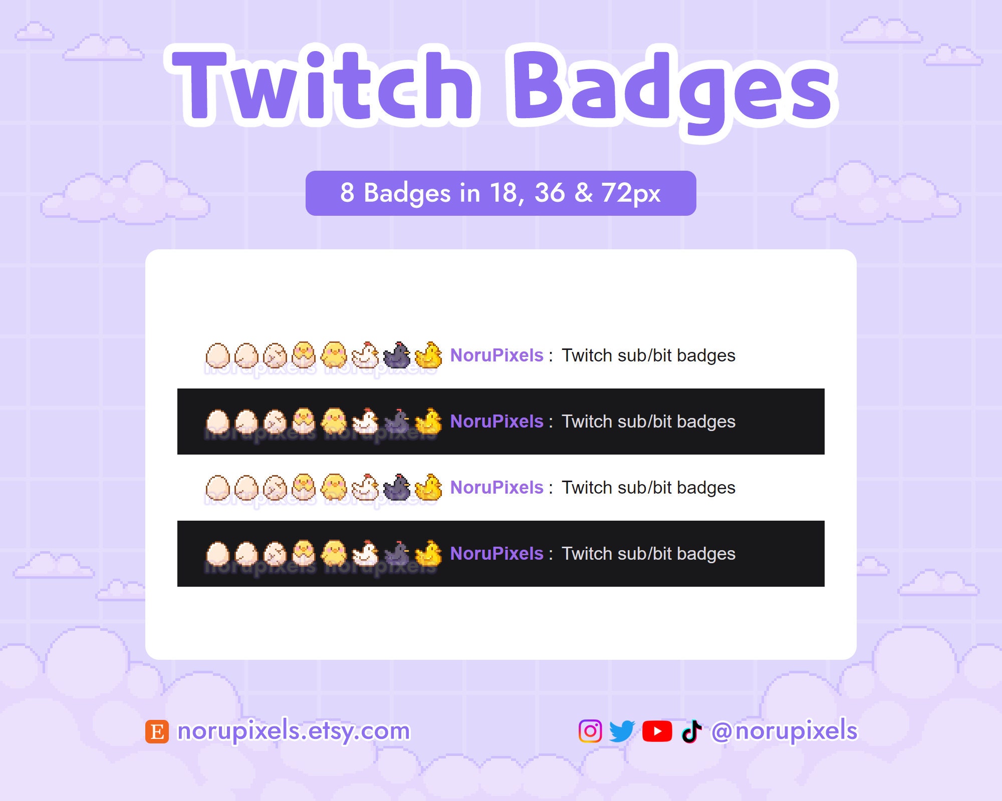 Egg to Chicken Twitch Sub Badges | Chicken Egg Bit Badges | Cute Egg ...