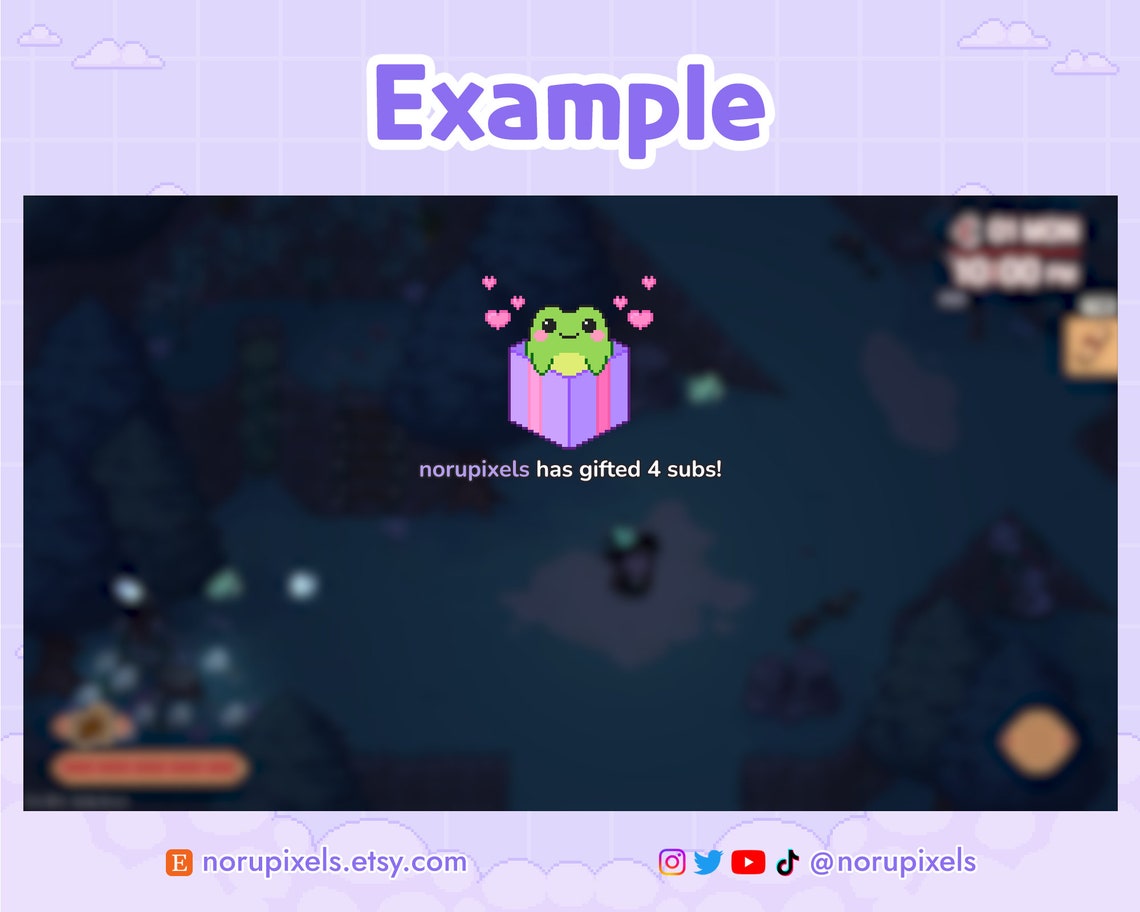 Pixel Frog Gifted Sub Stream Alert | Animated Gifted Sub Alert for ...