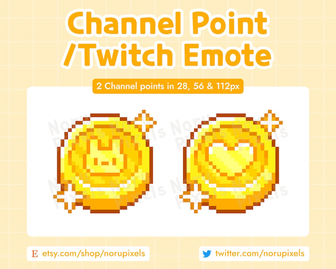 Gold Bunny Heart Pixel Coin Sparkles Token for Twitch Channel - Etsy