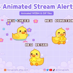 Cute Duck Twitch Stream Alerts Pack | Yellow Duck Stream Alerts - Etsy