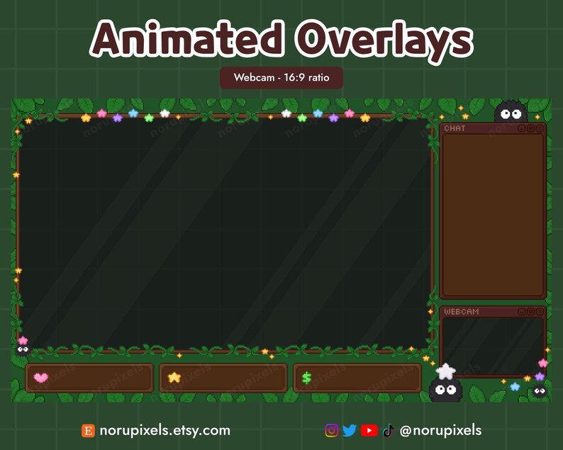 Animated Soot Sprite Stream Package, Cozy Pixel Art Forest Twitch ...
