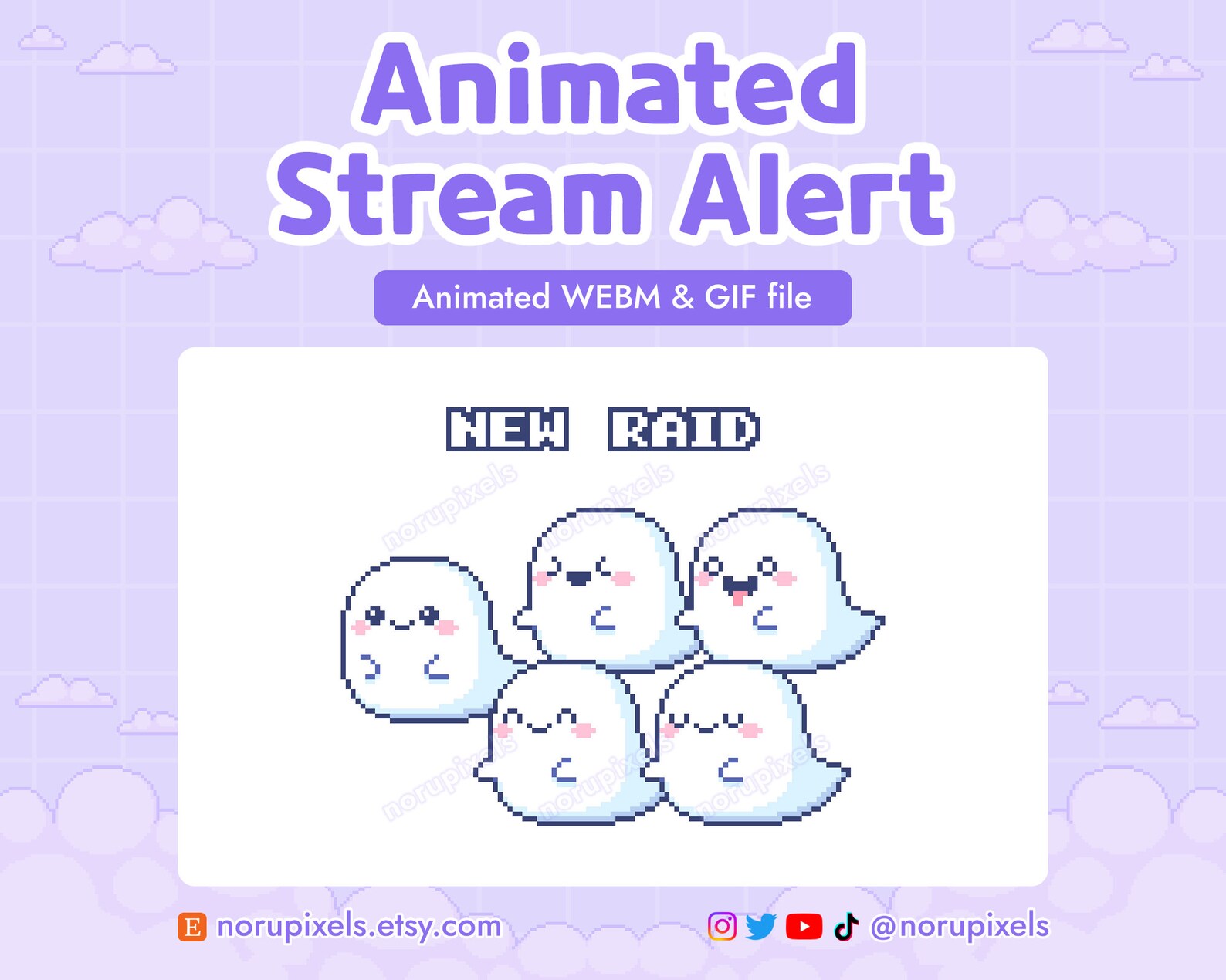 Animated Ghost Raid Stream Alert | Ghost Twitch Alert | Cute Spooky ...