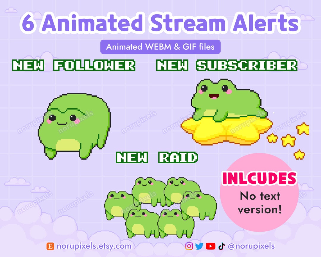 Animated Frog Twitch Stream Alerts Pack | Stream New Subscriber ...