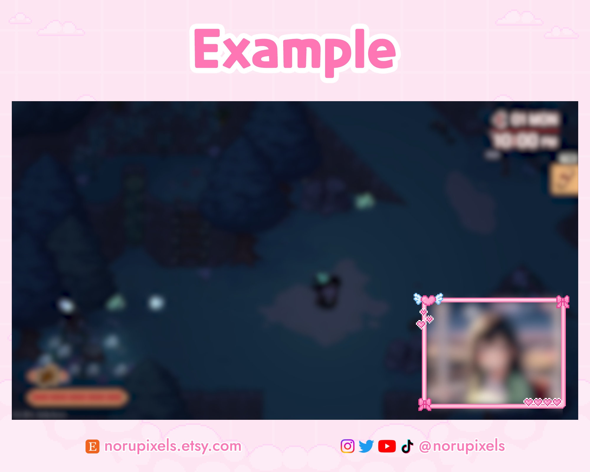 Kawaii Valentines Webcam Border for Twitch Stream | Valentines Twitch ...
