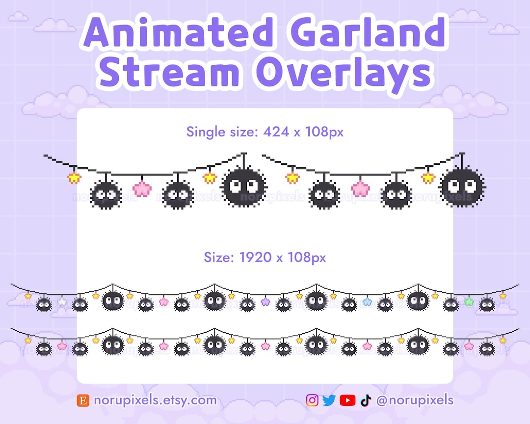 Animated Soot Sprite Garland Overlay for Twitch | Soot Star String ...
