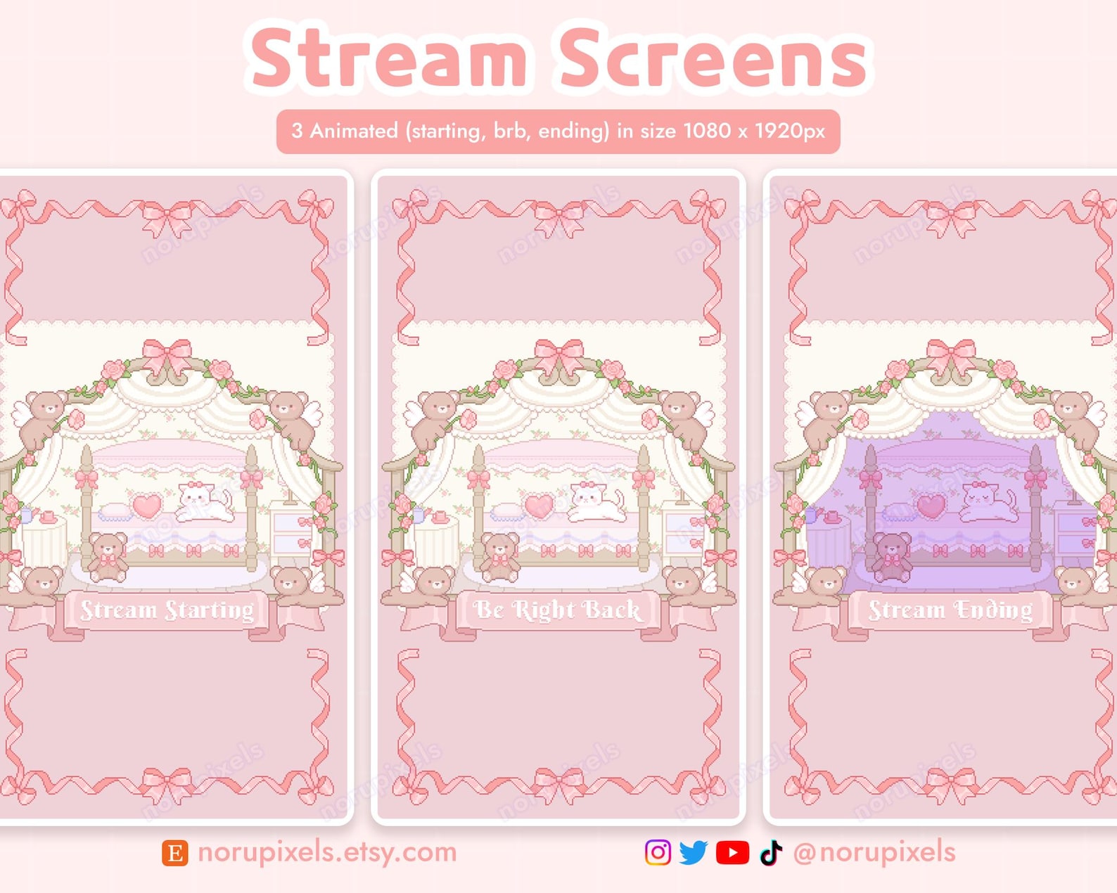 Coquette Tiktok Stream Pack | Cute Tiktok Live Stream Overlays ...