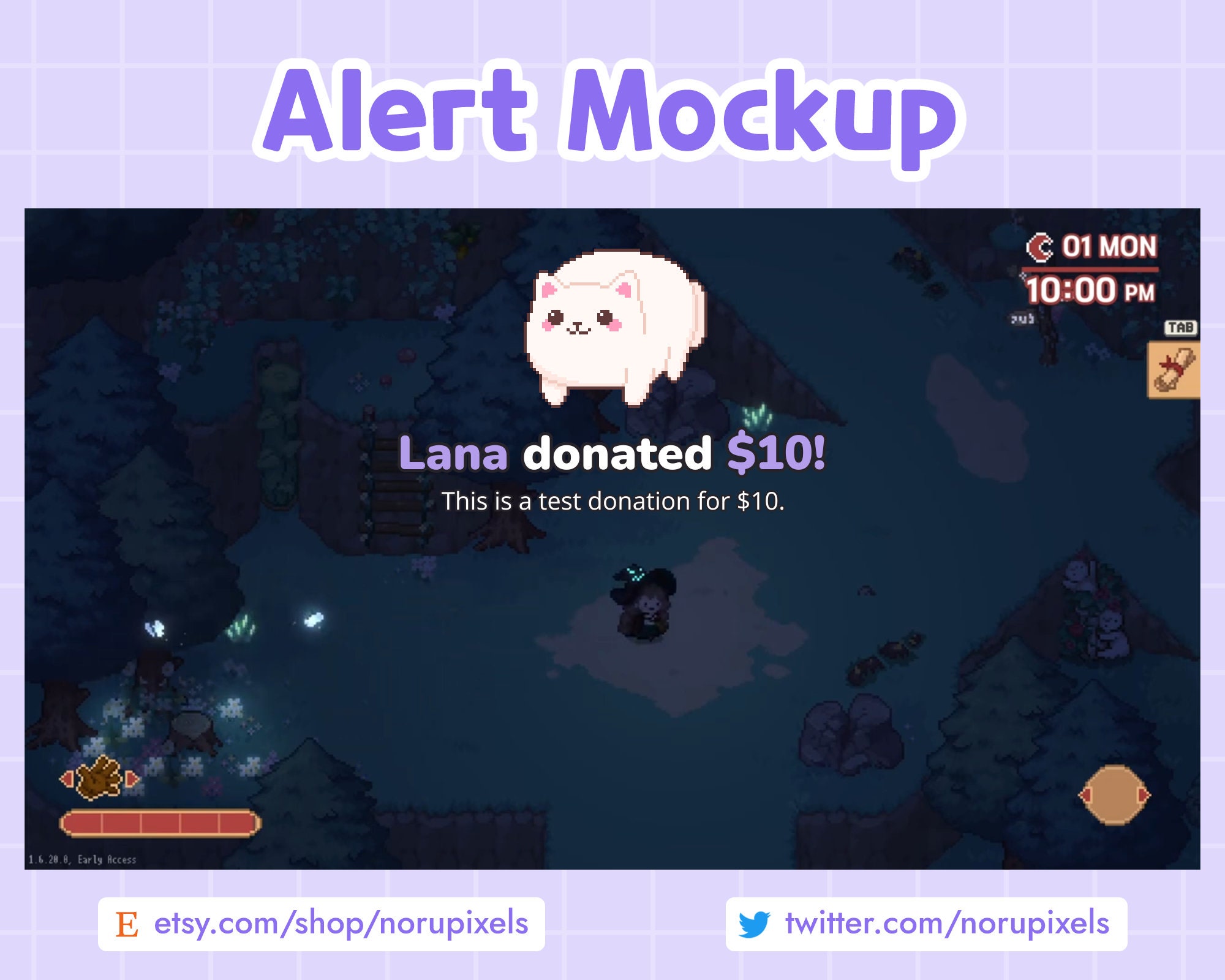 Animated Pixel White Cat Twitch Alert | Stream Alert Tumbling Cat ...