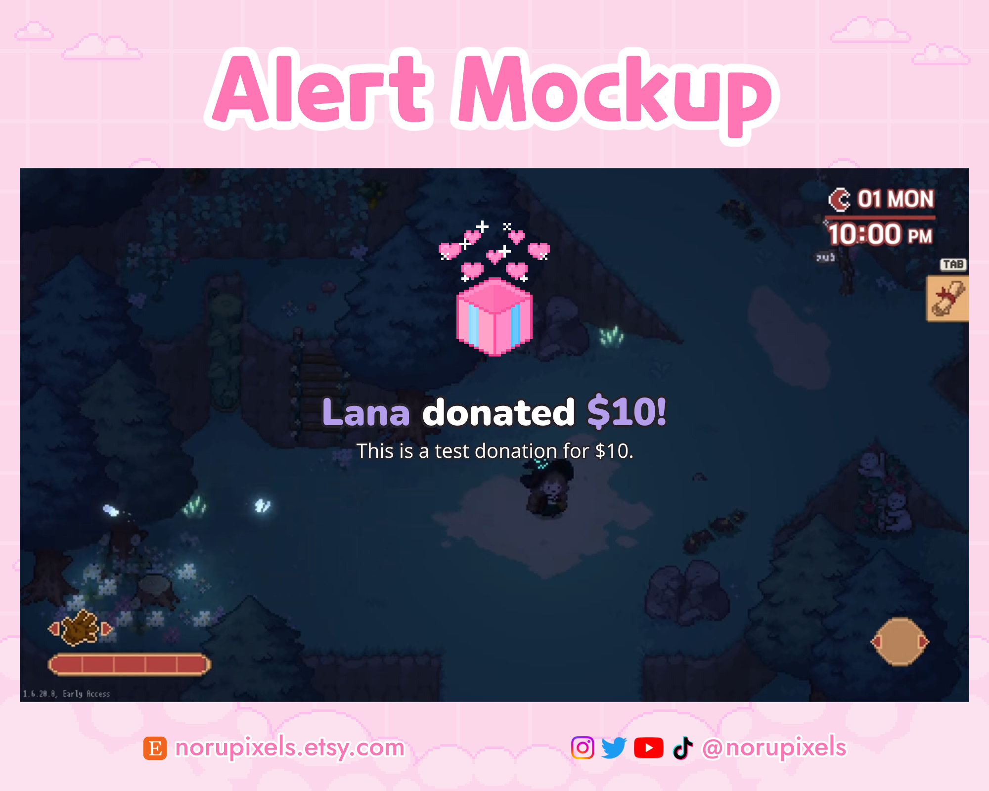 Animated Cute Pixel Gift Stream Alert Animated Twitch Alert Gifted Sub ...