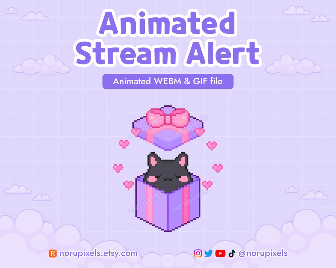Black Cat Gifted Sub Stream Alert | Animated Gifted Sub Alert for ...