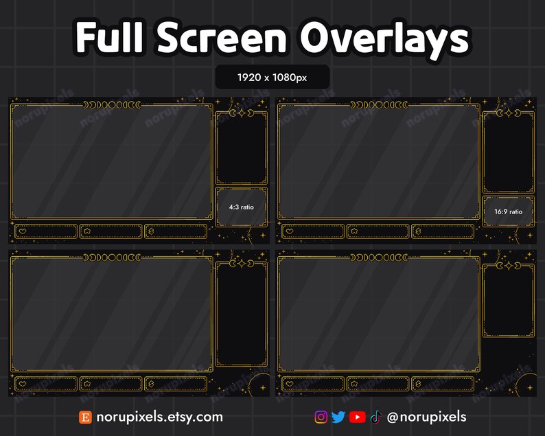 Celestial Moon Phases Overlay Set for Twitch Streams | Starry Sky ...