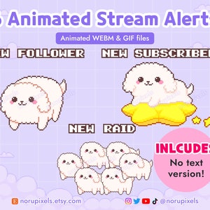 Animated White Poodle Dog Twitch Alert | Stream Alert Cute Dog | Puppy ...