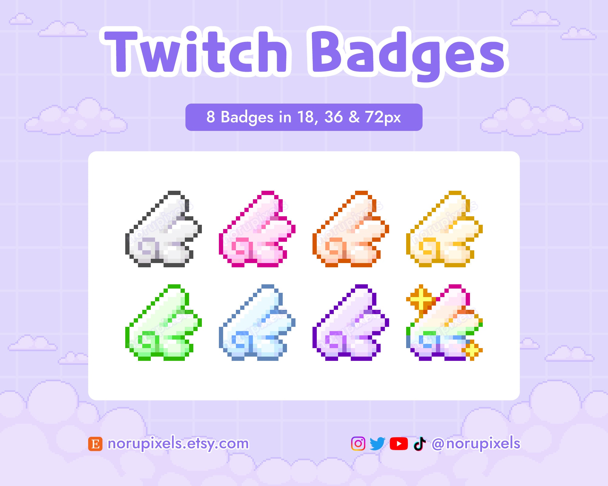 Kawaii Angel Wing Twitch Sub Badges | Wing Bit Badges | Pastel Sub ...