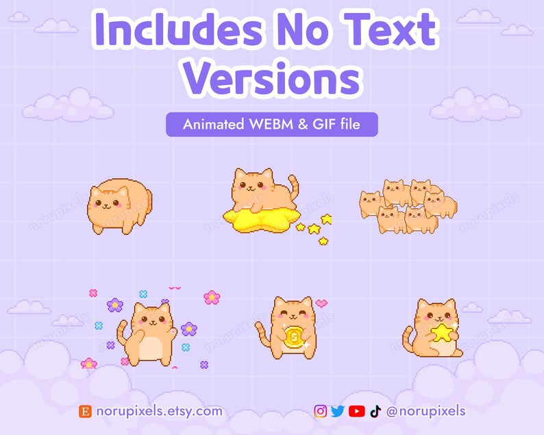 Orange Cat Twitch Stream Alerts Pack | Orange Tabby Cat Stream Alerts ...