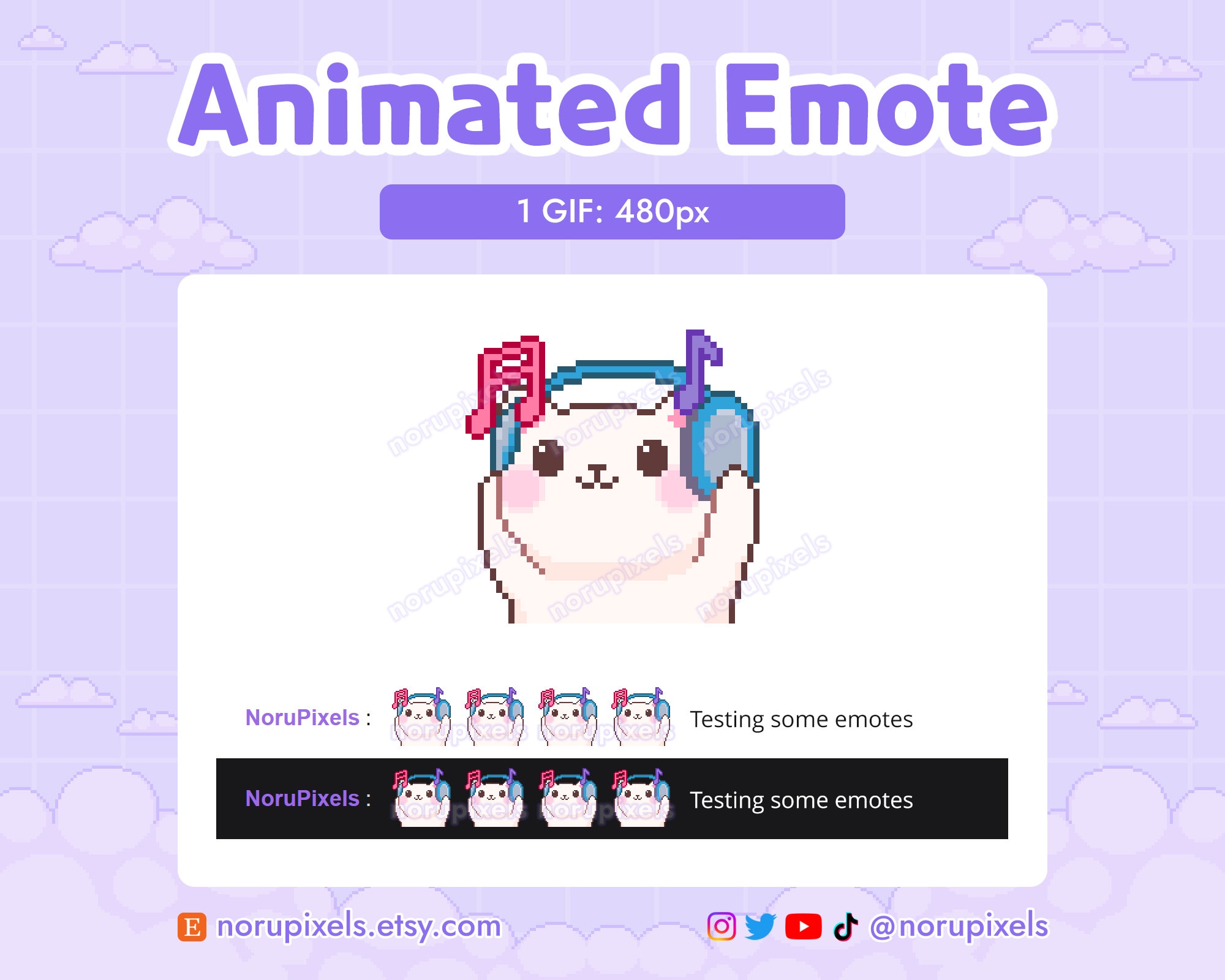 White Cat Jam Emote for Twitch Stream Animated White Cat Vibing Twitch ...