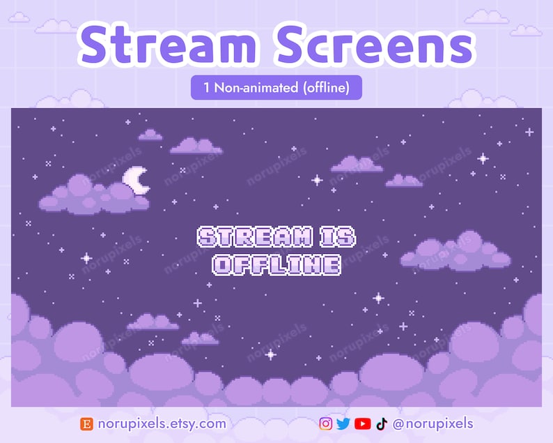 Celestial Purple Moon Twitch Stream Pack | Celestial Moon Stream ...