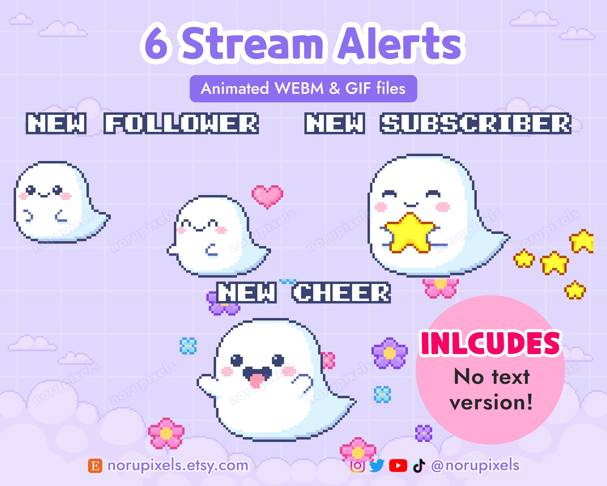 Animated Ghost Twitch Stream Alerts Pack | Spooky Ghost Stream Alert ...