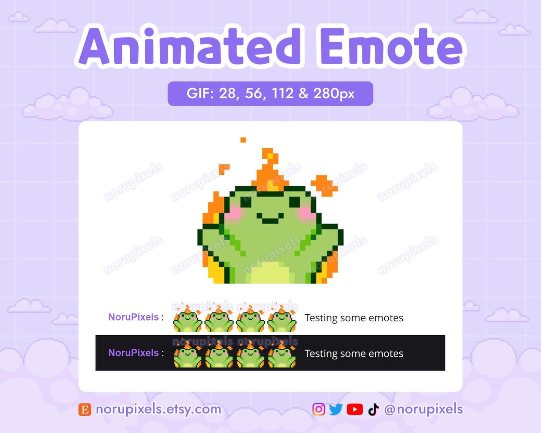 Animated Frog Fire Emote for Twitch Stream | Let It Burn Hellmo Frog ...