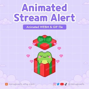 Christmas Gift Box With Frog Stream Alert | Animated Gifted Sub Alert ...