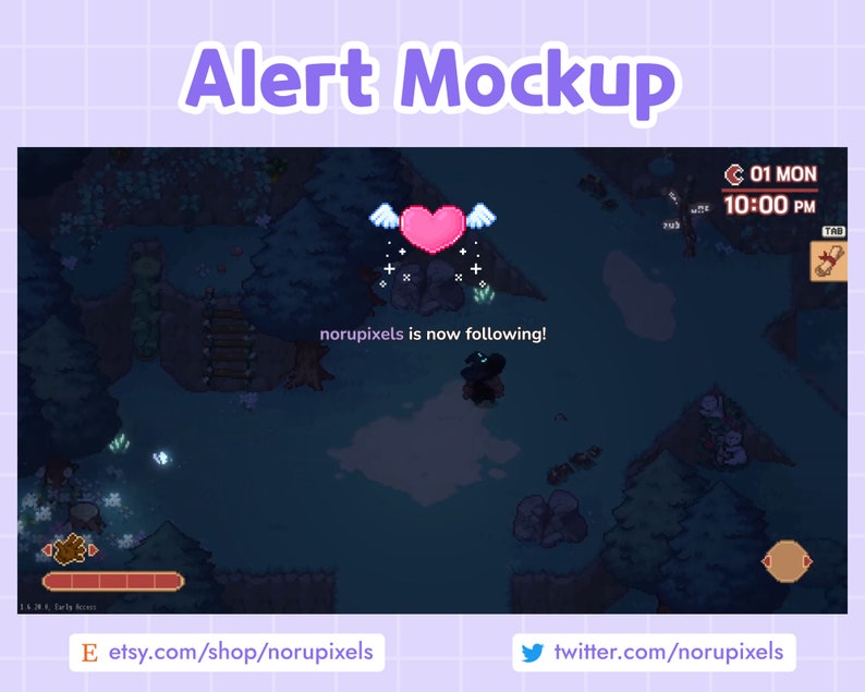 Animated Cute Pixel Heart Stream Alert | Animated Twitch Alert | Kawaii ...