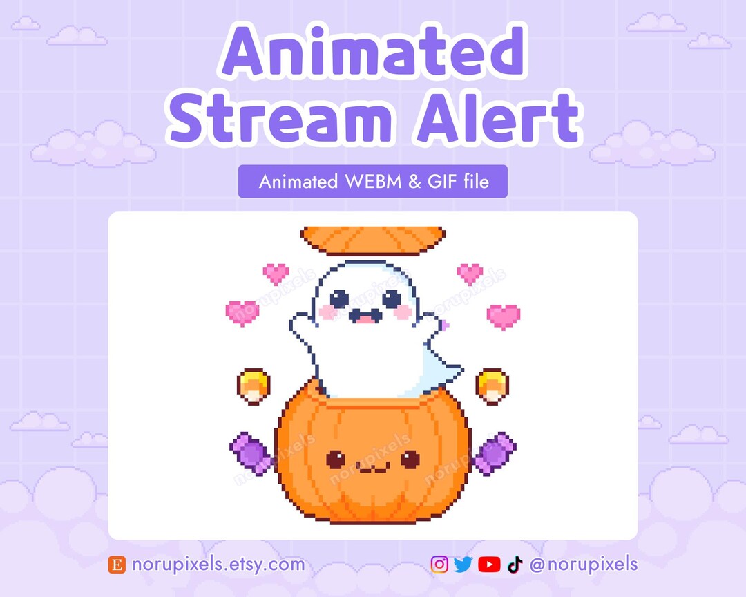 Cute Ghost Halloween Twitch Stream Alert | Halloween Twitch Donation ...