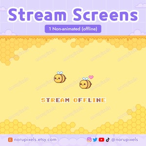Bee Twitch Stream Overlay Package | Honey Bee Animated Stream Screens ...