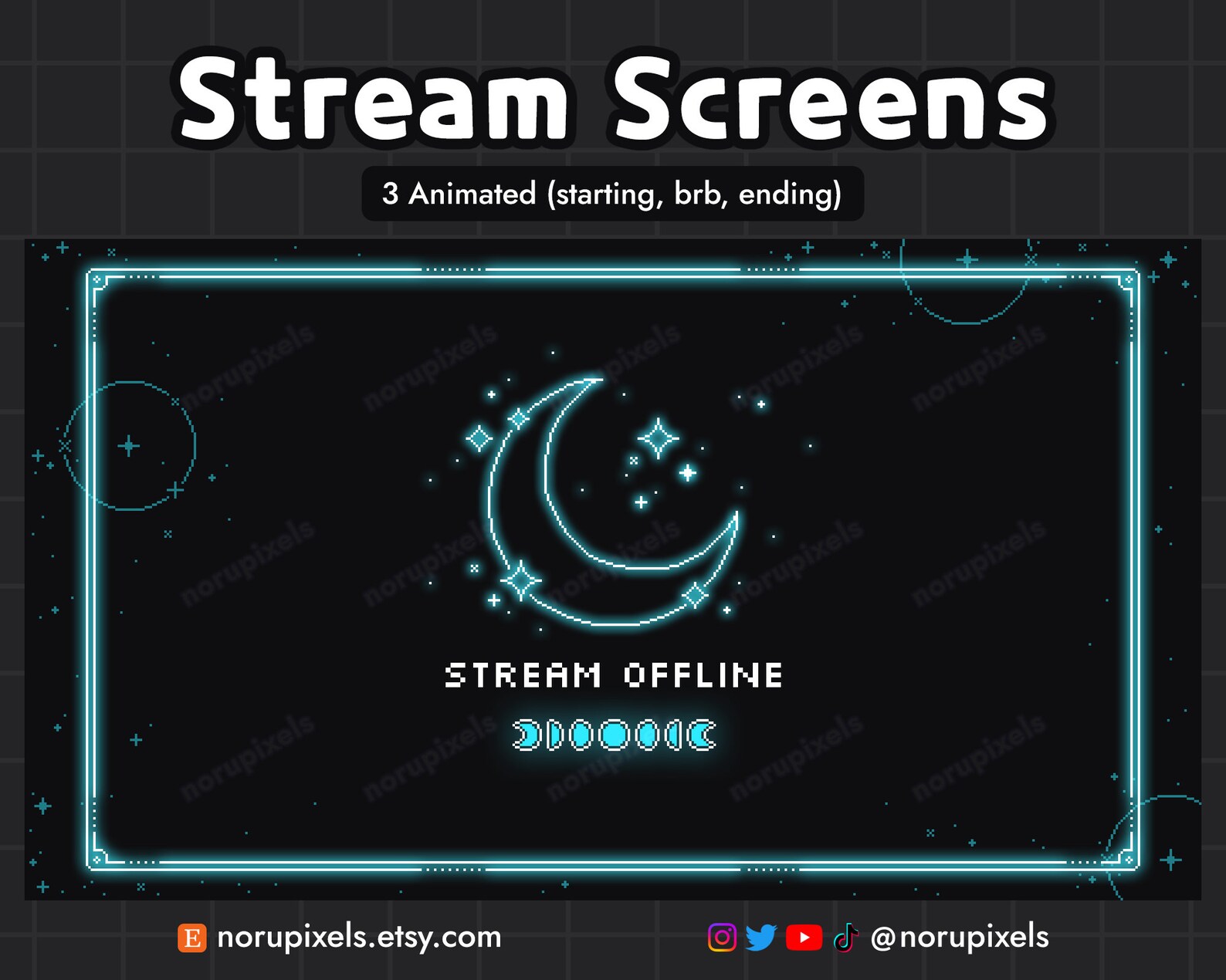 Blue Starry Sky Twitch Stream Pack Celestial Space Stream Overlay ...