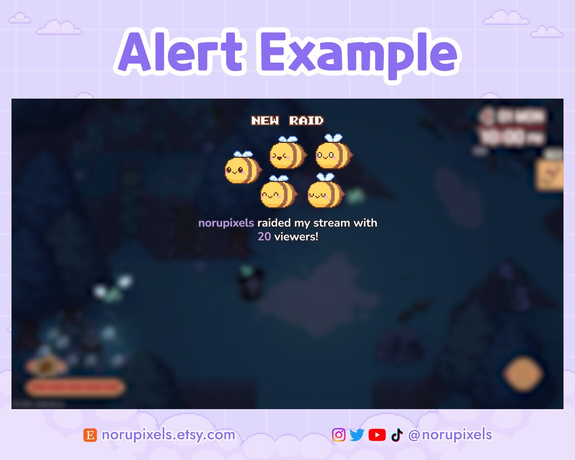 Cute Bee Raid Stream Alert Pixel Bee Animated Twitch Alerts - Etsy