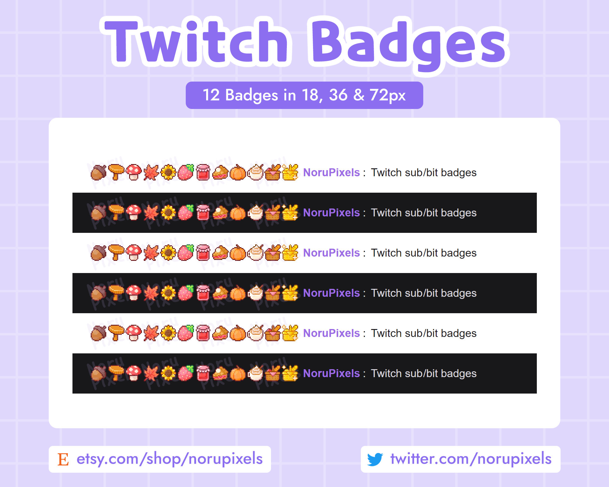 Autumn Cottagecore Pixel Art Twitch Sub Badges Mushroom - Etsy Australia