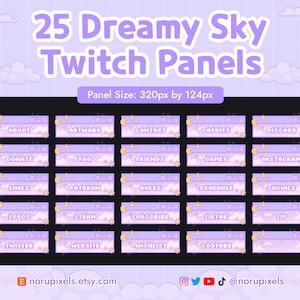 Pastel Aesthetic Pop up Box Window Twitch Panels | Purple Moon Sky ...