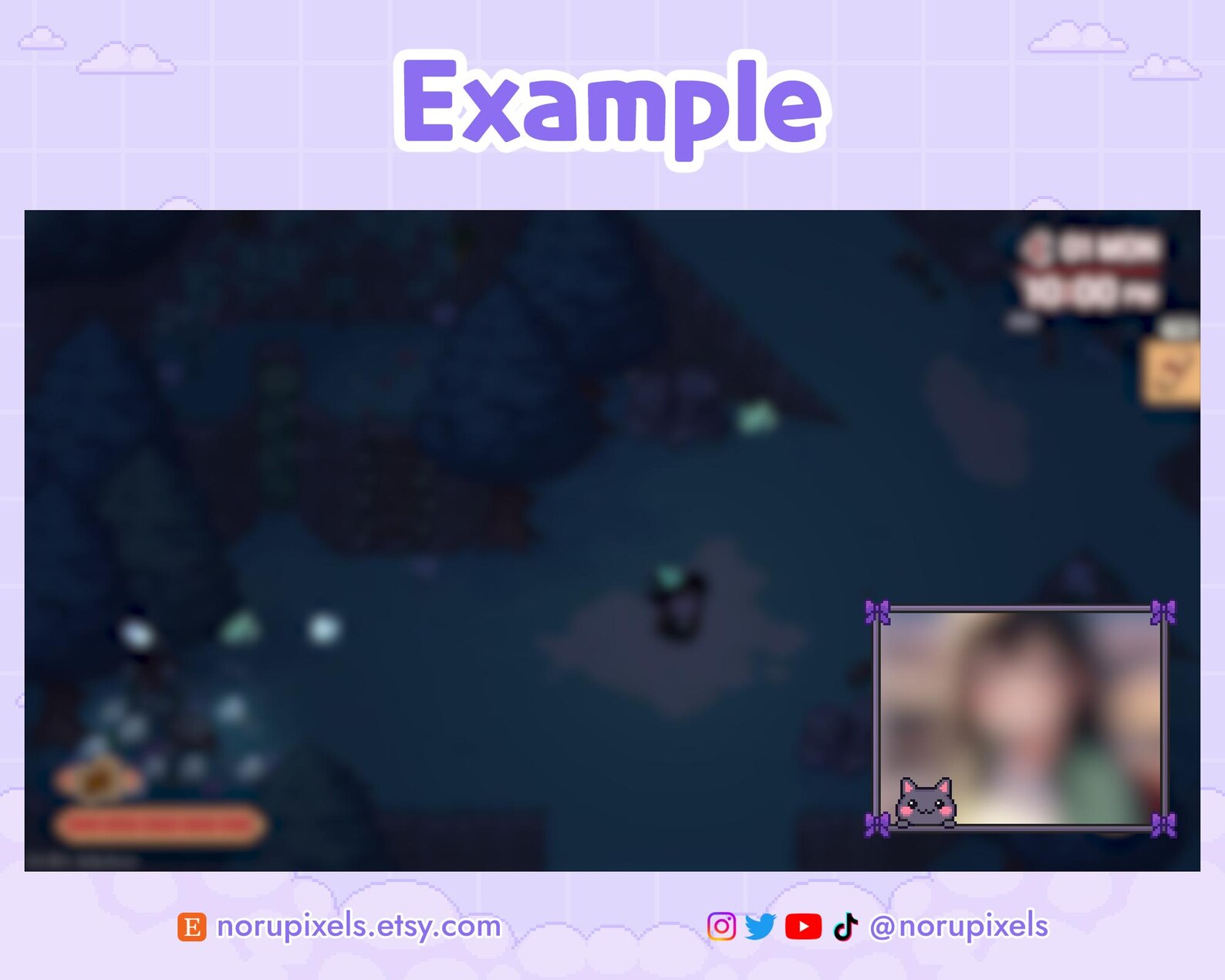Black Kitty Webcam Border for Twitch Stream | Kawaii Cat Twitch ...