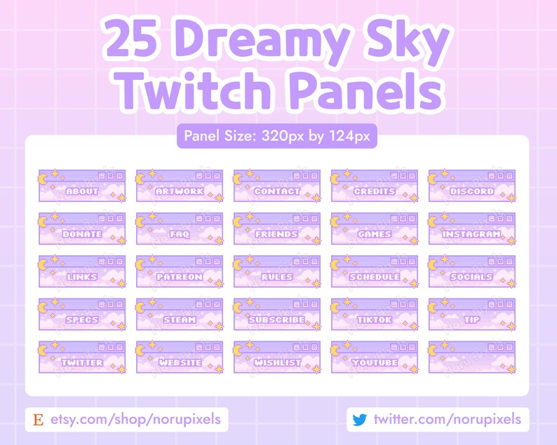 Pastel Aesthetic Pop up Box Window Twitch Panels Purple Moon - Etsy