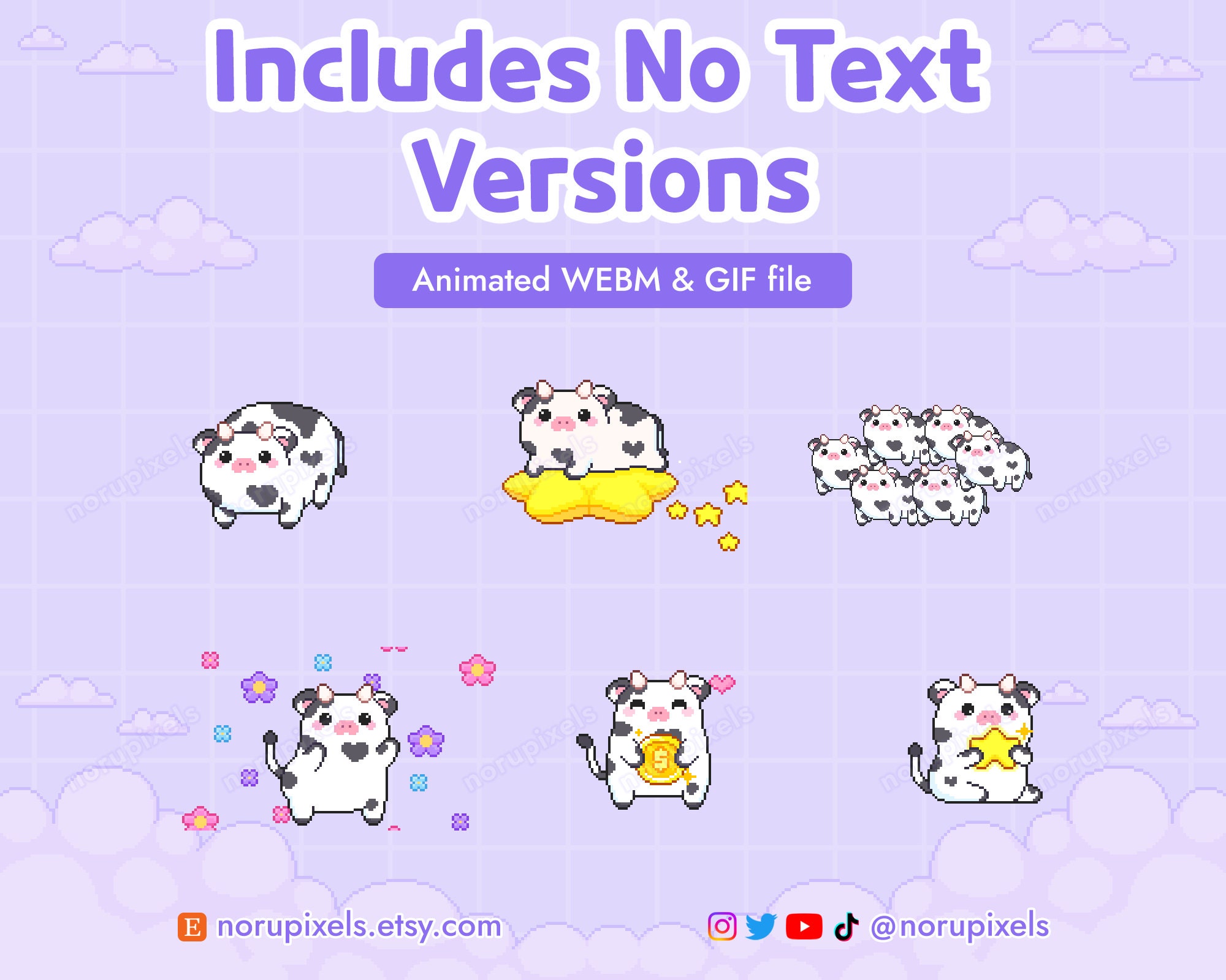 Animated Cow Stream Alerts Pack | Cow Twitch Stream Alerts - Etsy