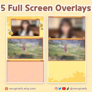 Cute Bee Tiktok Overlay | Bee Tiktok Stream Pack | Vtuber Friendly Overlay for OBS Tiktok Live ...
