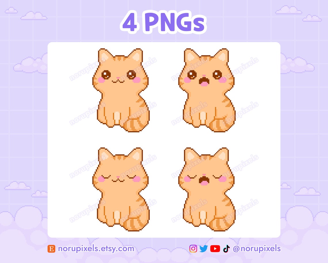 Orange Cat Pngtuber Veadotube Mini for Twitch Stream OBS Discord ...