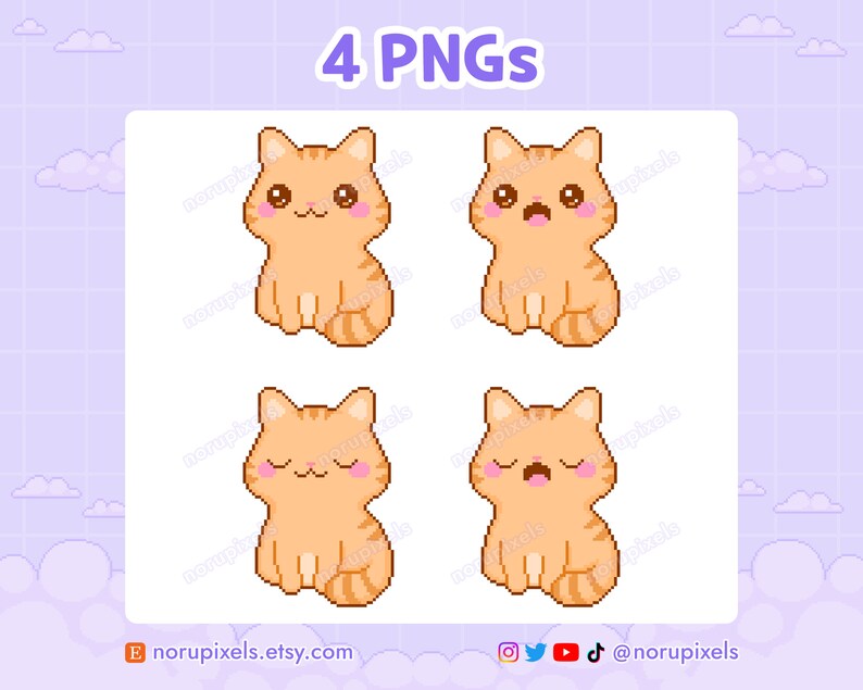 Orange Cat Pngtuber Veadotube Mini for Twitch Stream OBS Discord ...