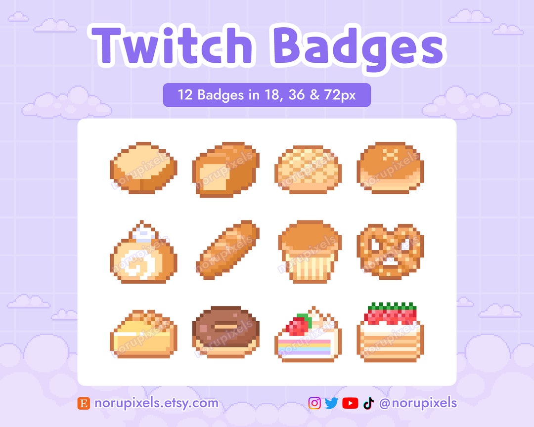 Bakery Bread Twitch Sub Badges Bakery Bread Bit Badges Kawaii Badges ...